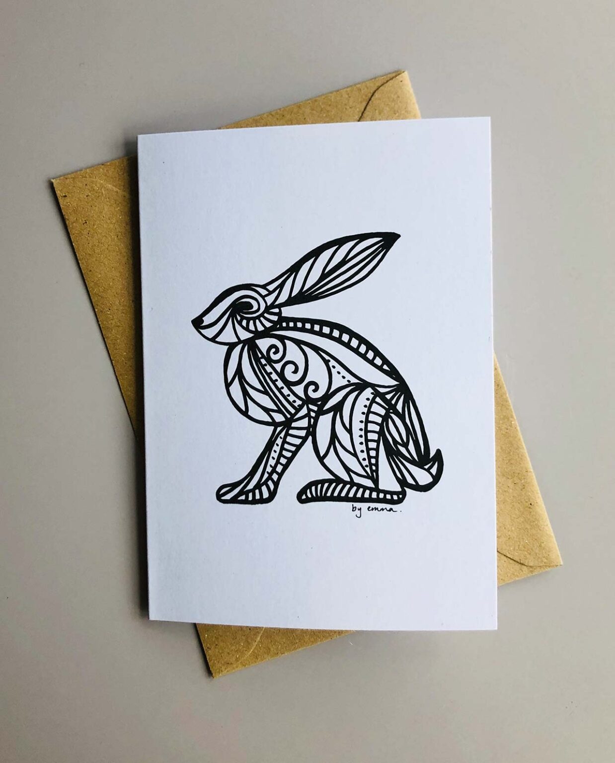 Hare greeting card – Emma Creations